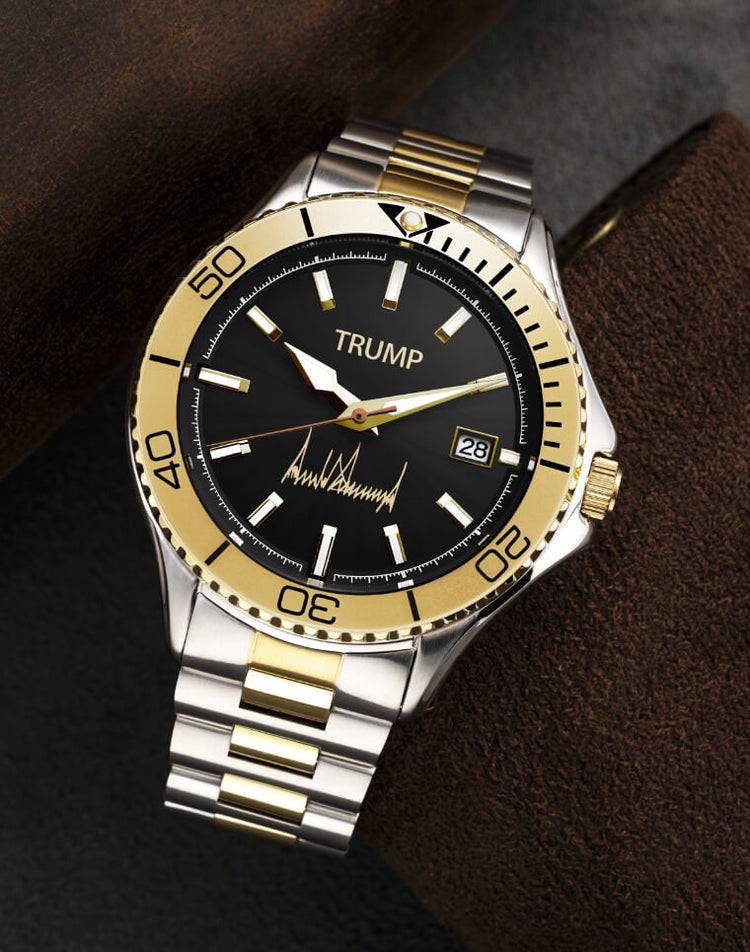 Trump Presidential Mogul - Two Tone Gold Black Dial | Trump Watches